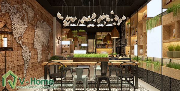 Thiết kế không gian Indus Coffee do Nội thất V-Home thực hiện