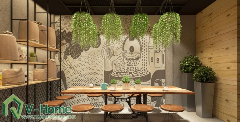 Thiết kế không gian Indus Coffee do Nội thất V-Home thực hiện